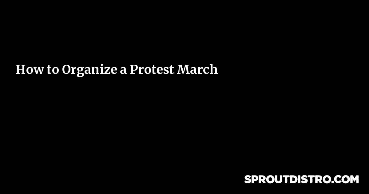 How to Organize a Protest March Zine | Sprout Distro